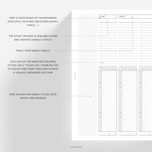 Printable Weekly Study Tracker 10 Minute Planner, Dated Undated , A4 ...