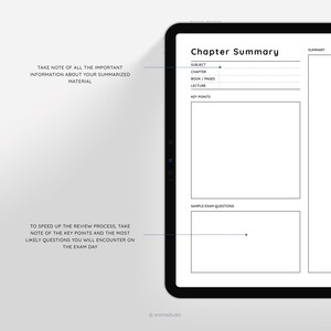 Chapter Summary Page Digital Study Review Planner for iPad Goodnotes ...