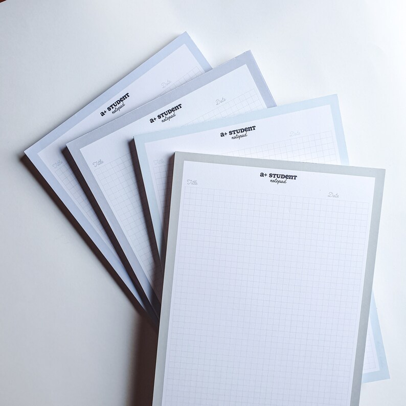 Grid Paper Notepad A4 B5 A5, Pastel Color Study Desk Planner Handmade ...