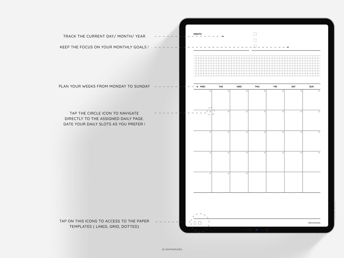 10 Minutes Hyperlinked Planner Digital Time Blocking Student Planner ...
