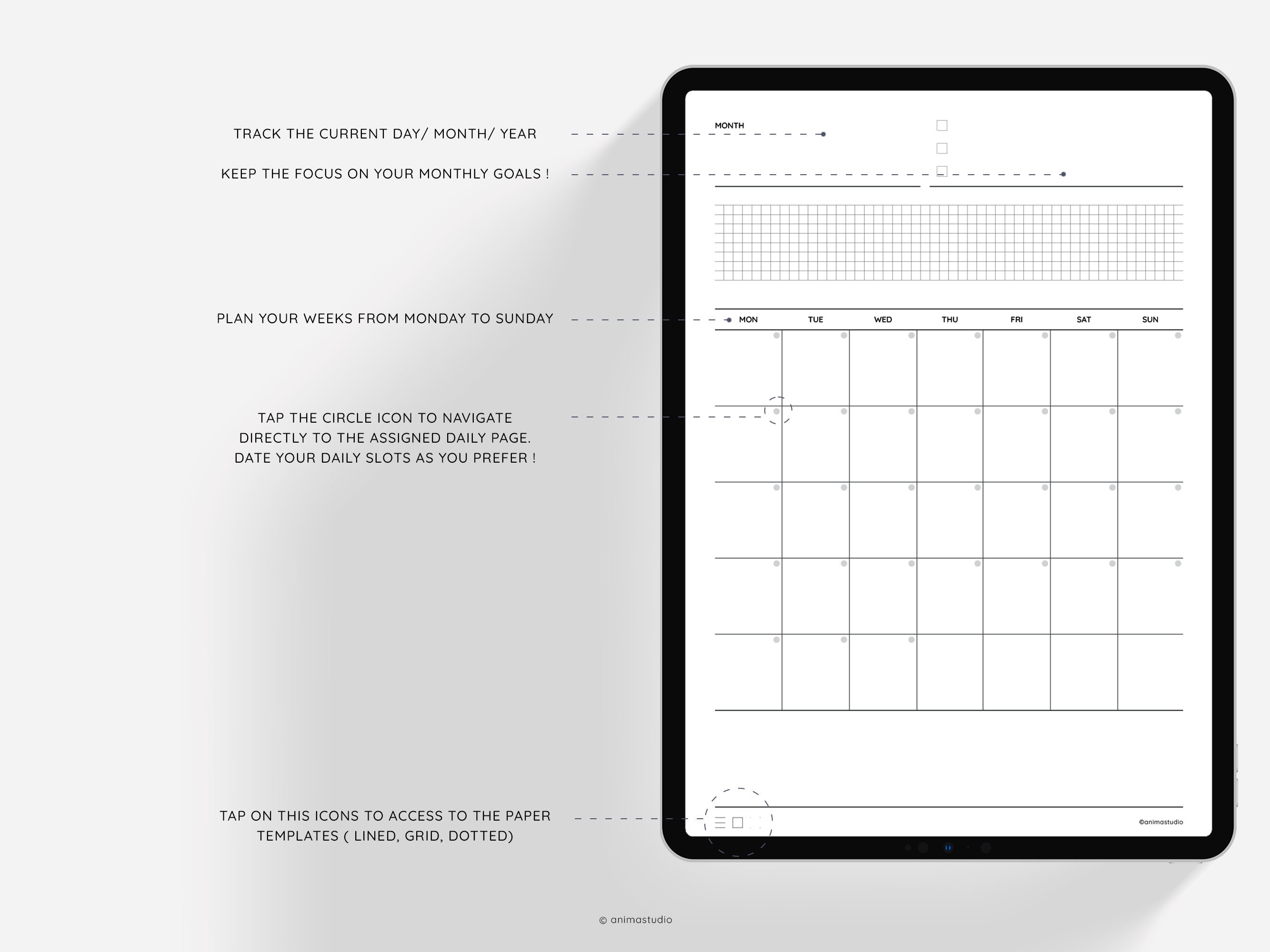 10 Minutes Hyperlinked Planner Digital Time Blocking Student Planner ...