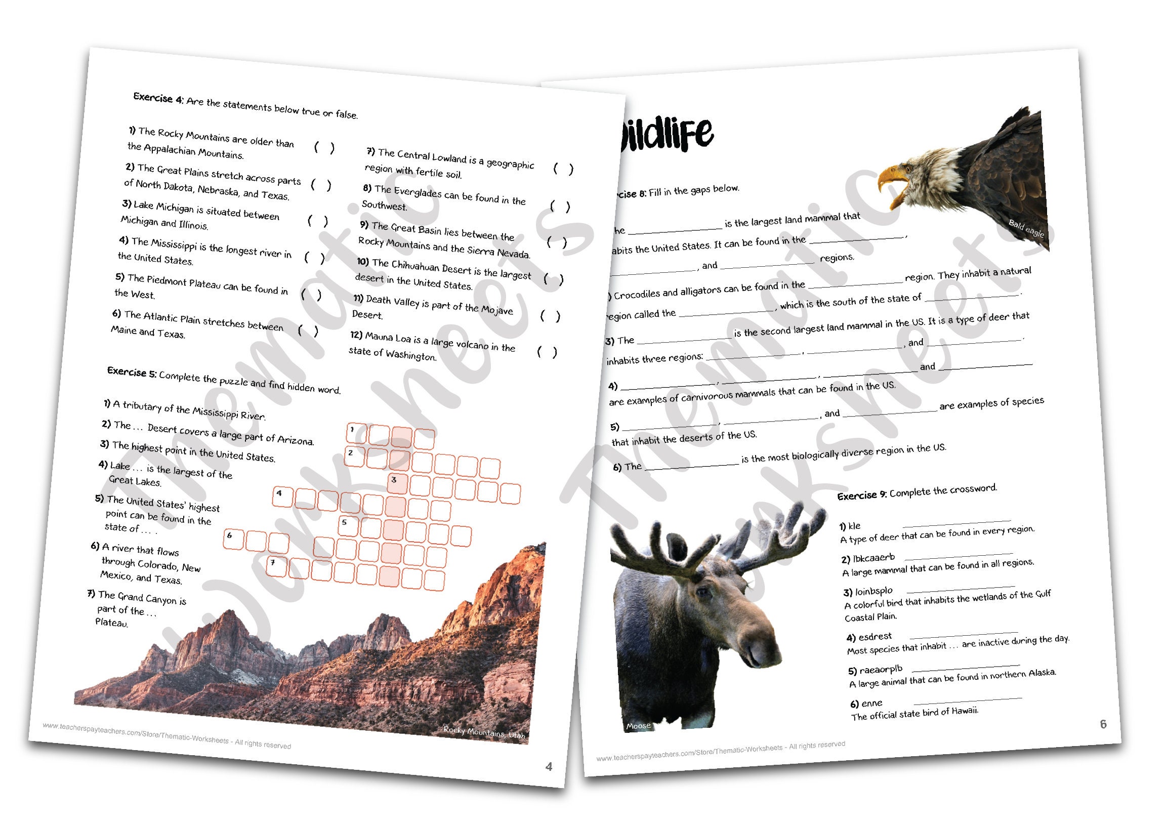 Five Regions of the United States bundle - Etsy