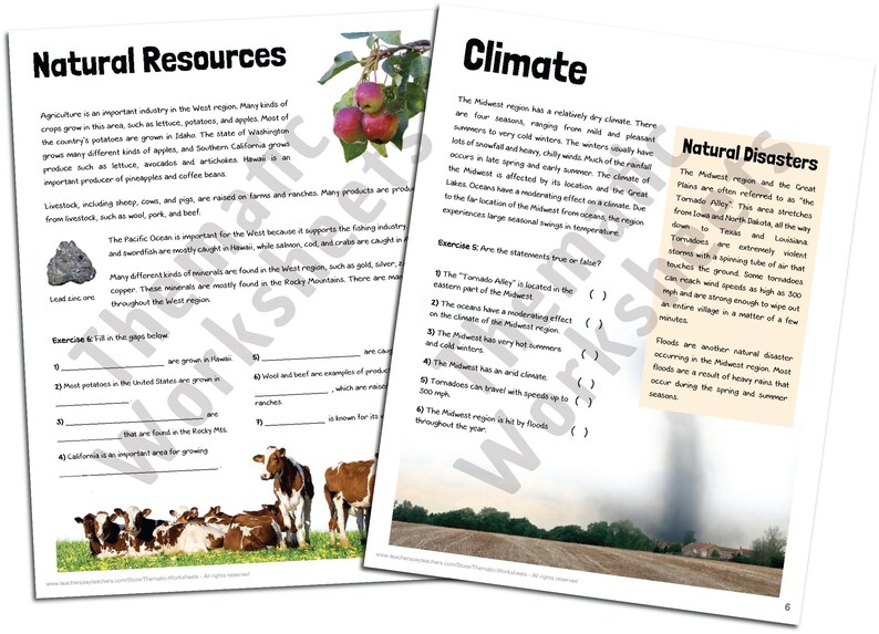 Five Regions of the United States bundle - Etsy