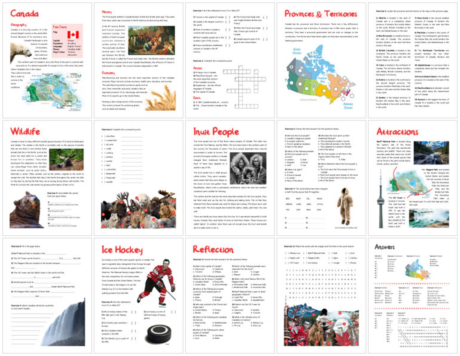 Canada (fun Stuff for Elementary Grades) - Etsy