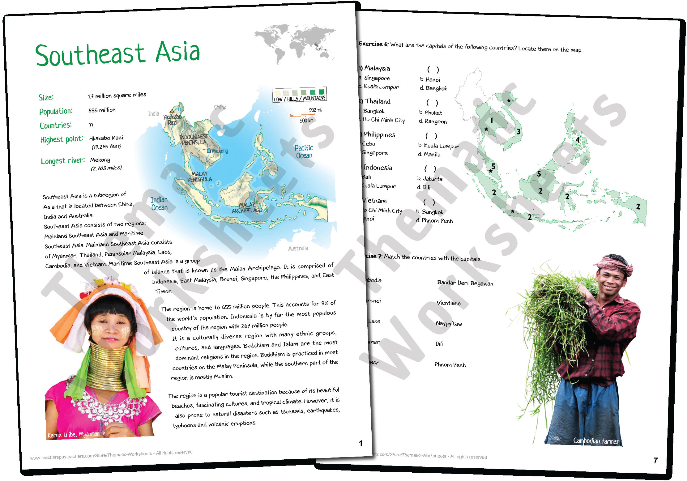 Geography - Southeast Asia - Etsy
