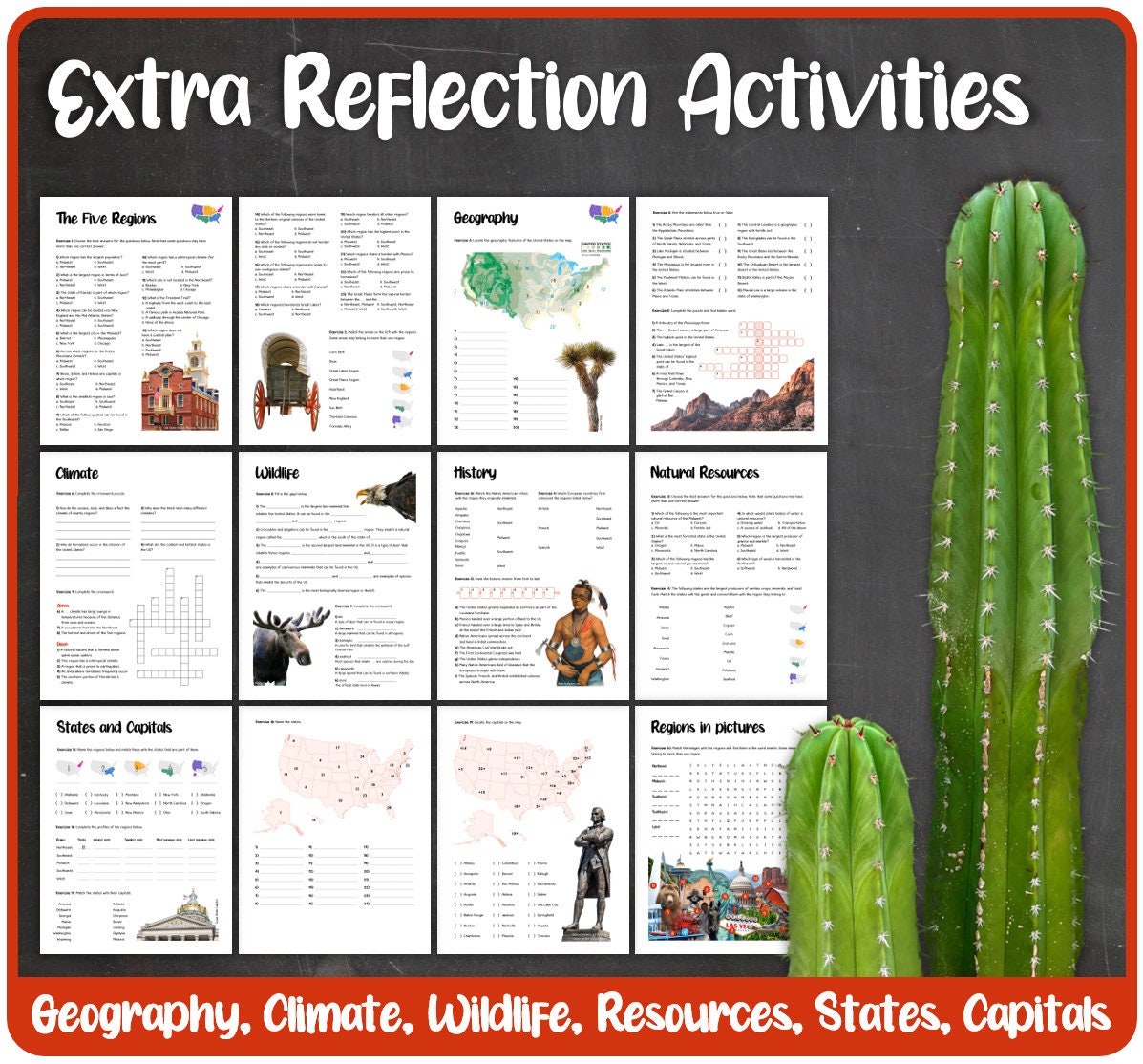 Five Regions of the United States bundle - Etsy