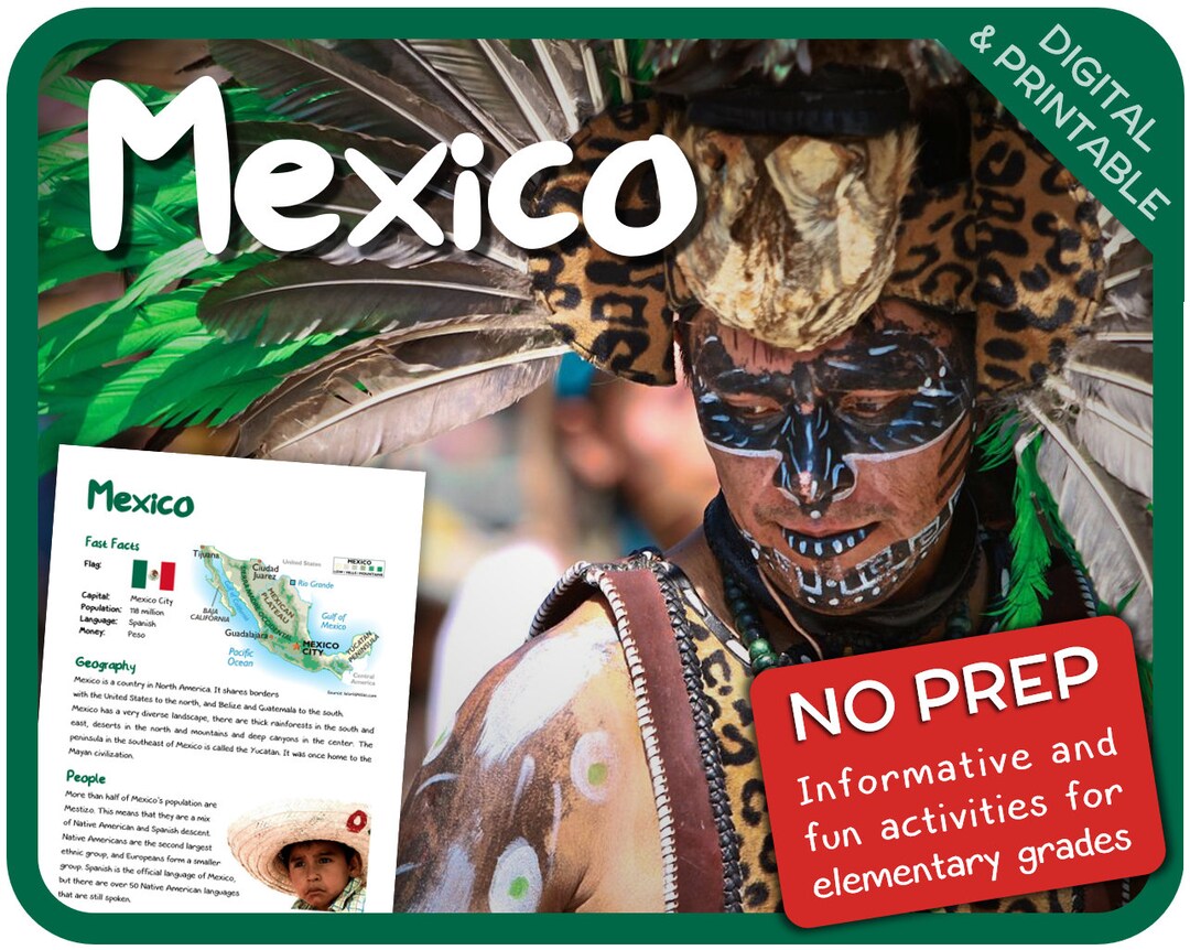 Mexico fun Stuff for Elementary Grades - Etsy