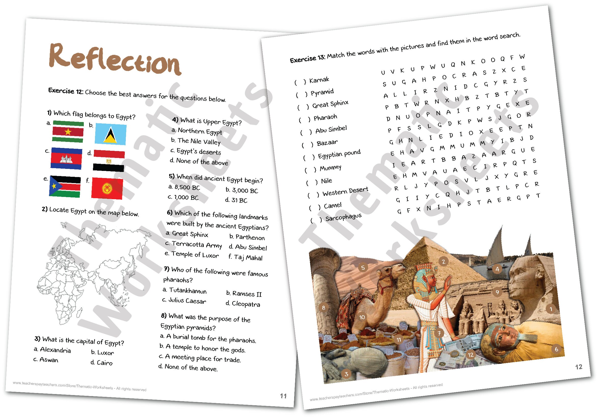 Egypt (fun Stuff for Elementary Grades) - Etsy