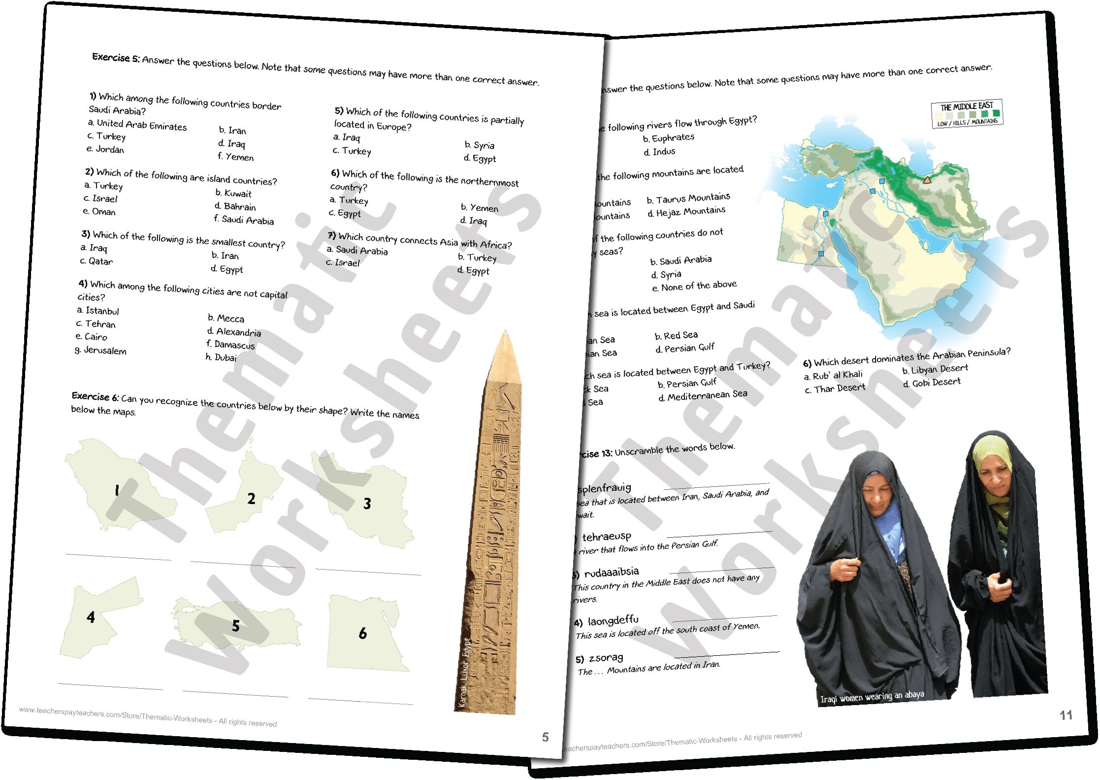 Geography of the Middle East - Etsy