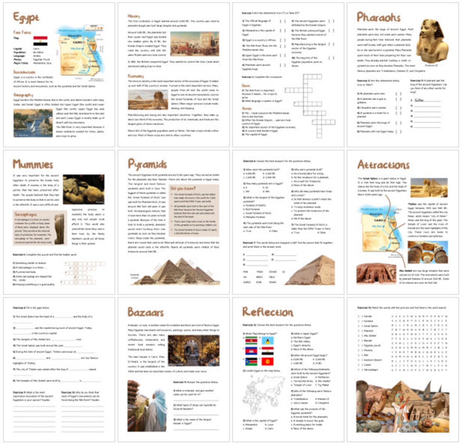 Egypt (fun Stuff for Elementary Grades) - Etsy