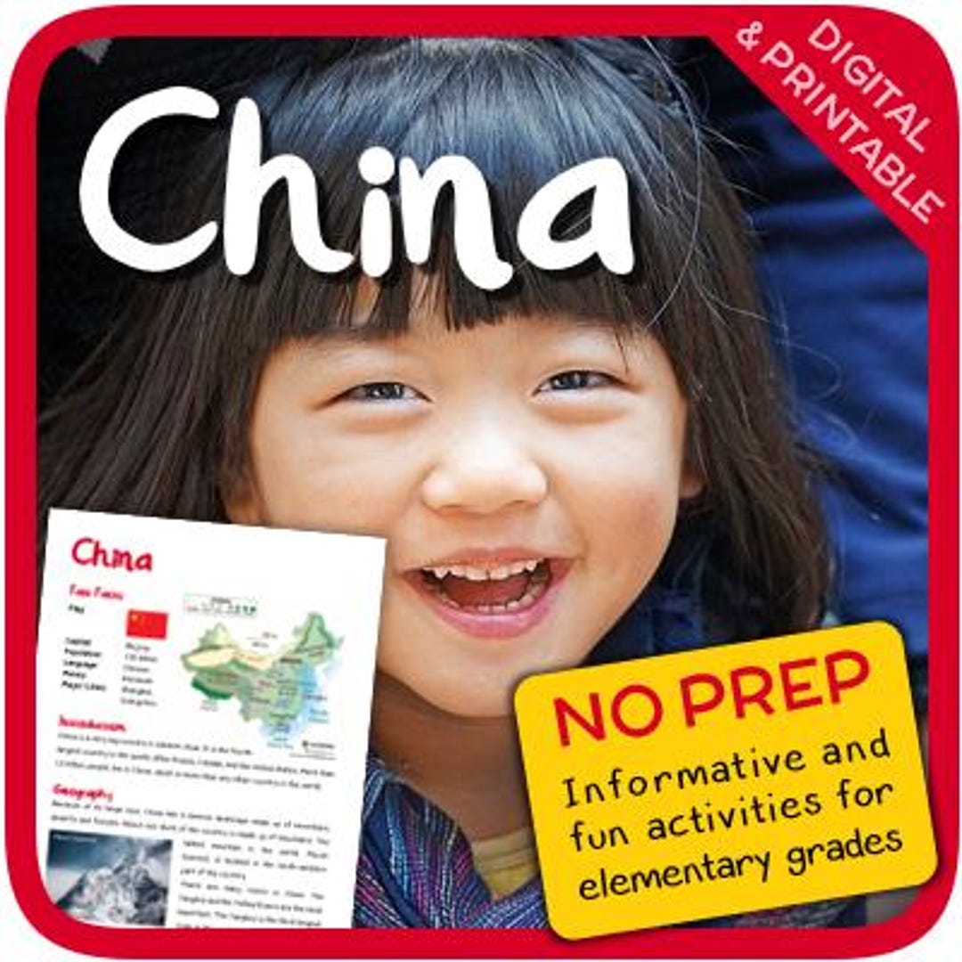 China (fun Stuff for Elementary Grades) - Etsy