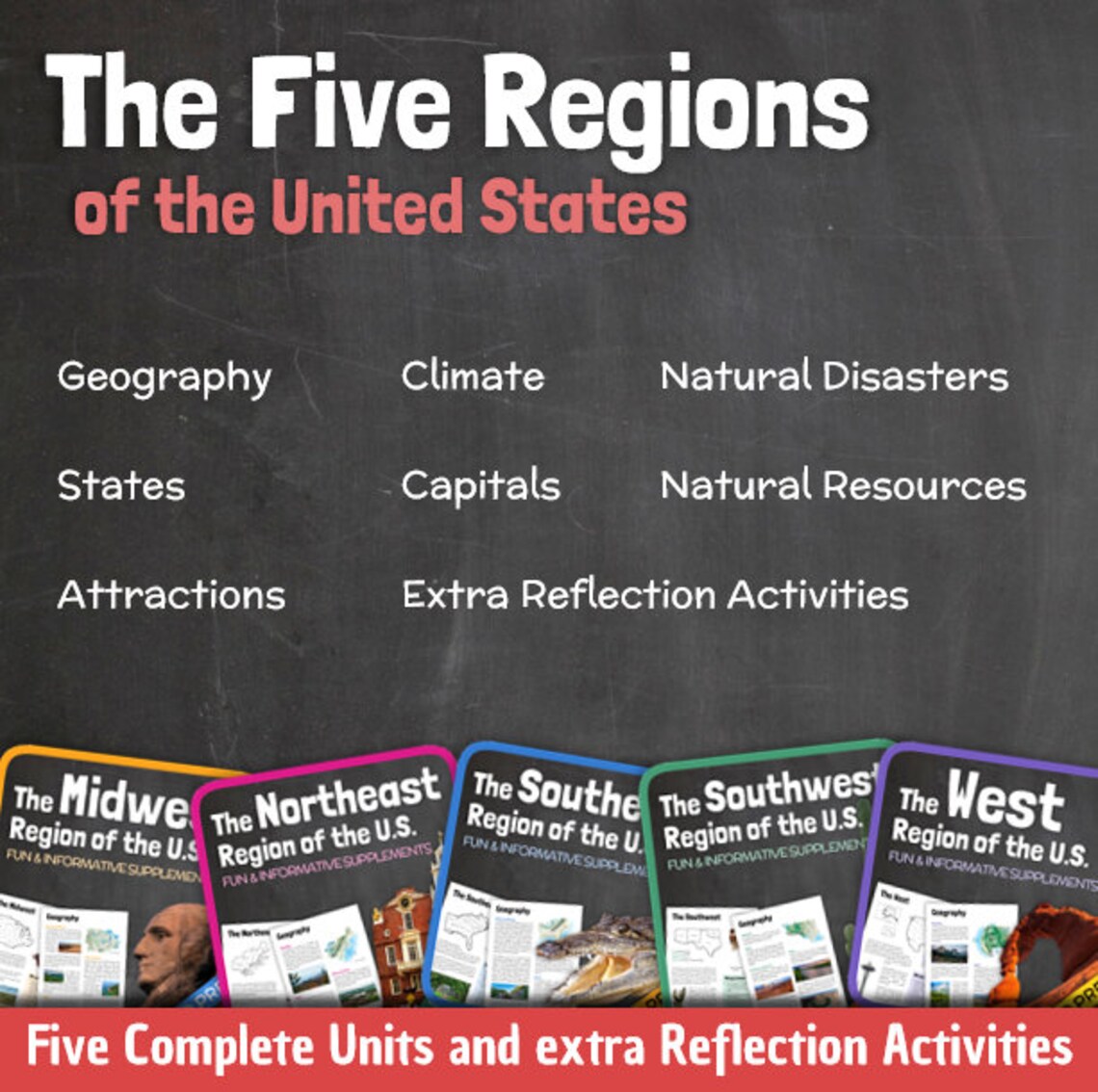 Five Regions of the United States bundle - Etsy