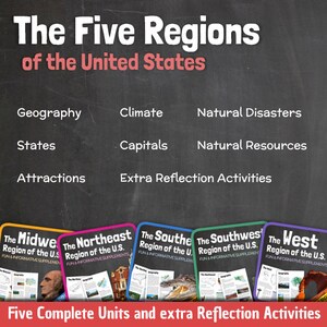 Five Regions of the United States bundle | Etsy