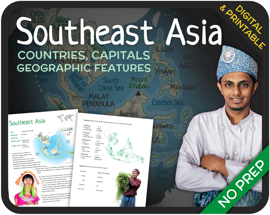 Geography Southeast Asia - Etsy
