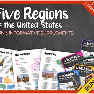 Five Regions of the United States bundle - Etsy