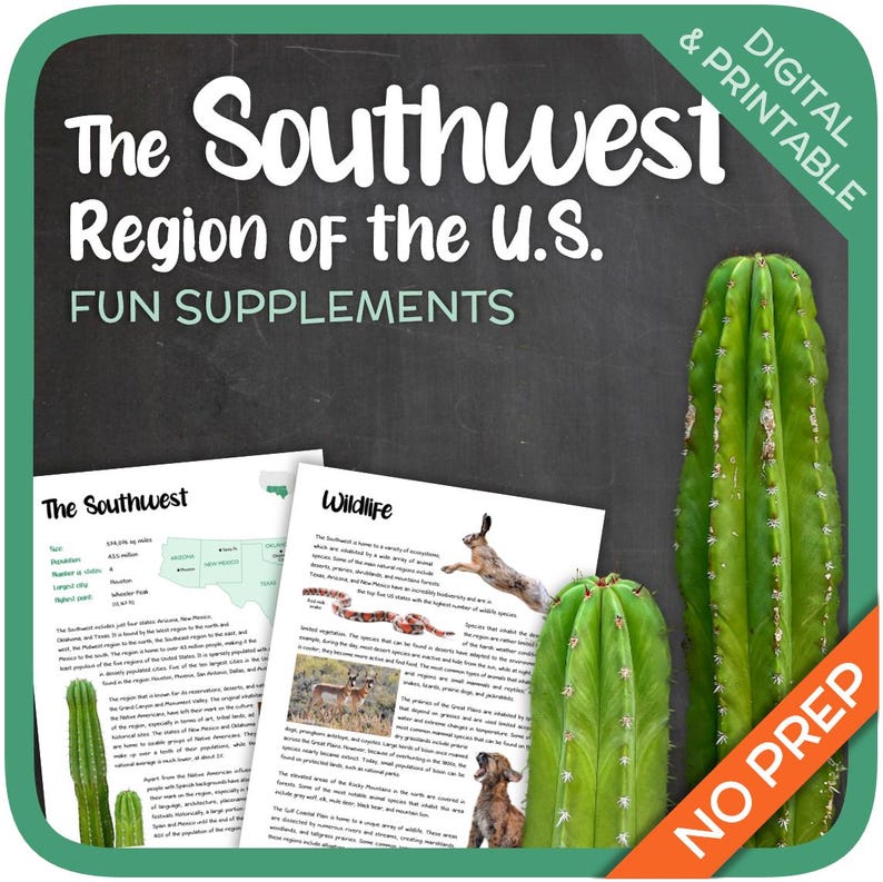 Regions of the United States: the Southwest - Etsy