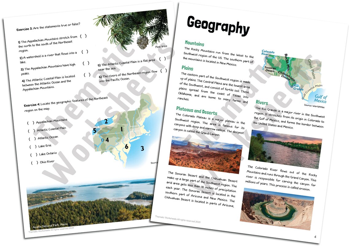 Five Regions of the United States bundle - Etsy