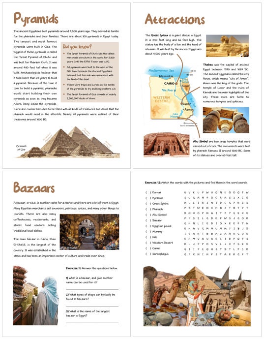 Egypt (fun Stuff for Elementary Grades) - Etsy
