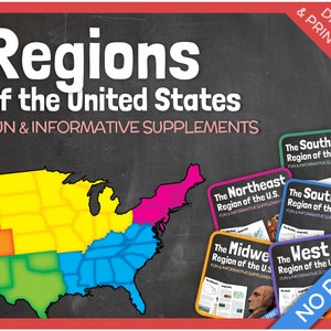 Five Regions of the United States bundle | Etsy