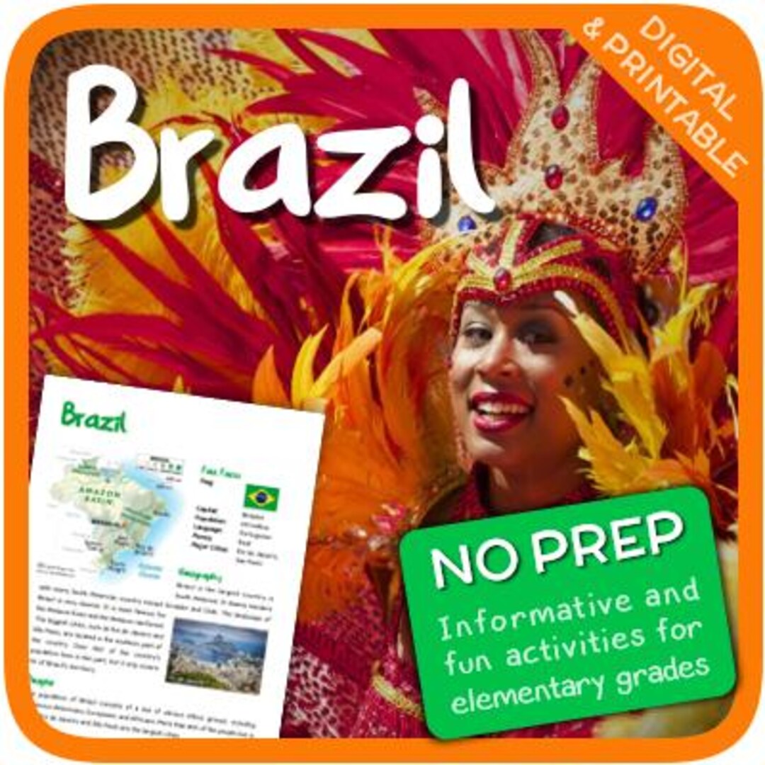 Brazil (fun Stuff for Elementary Grades) - Etsy