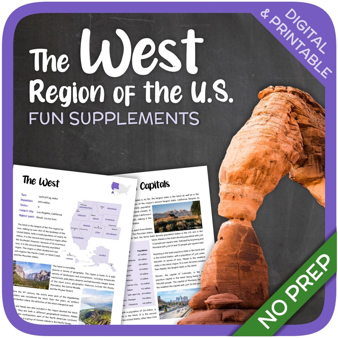 Regions of the United States: the West - Etsy