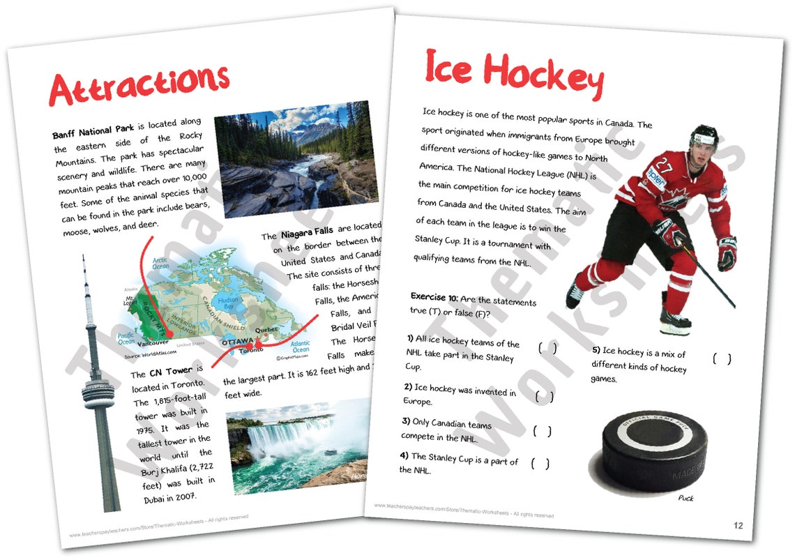 Canada (fun Stuff for Elementary Grades) - Etsy