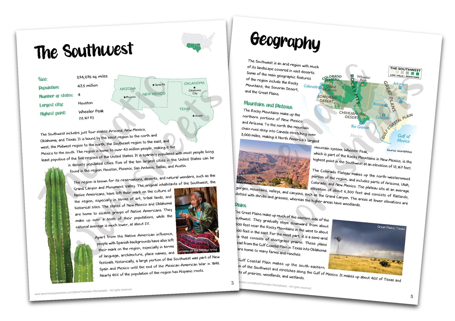 Regions of the United States: the Southwest - Etsy