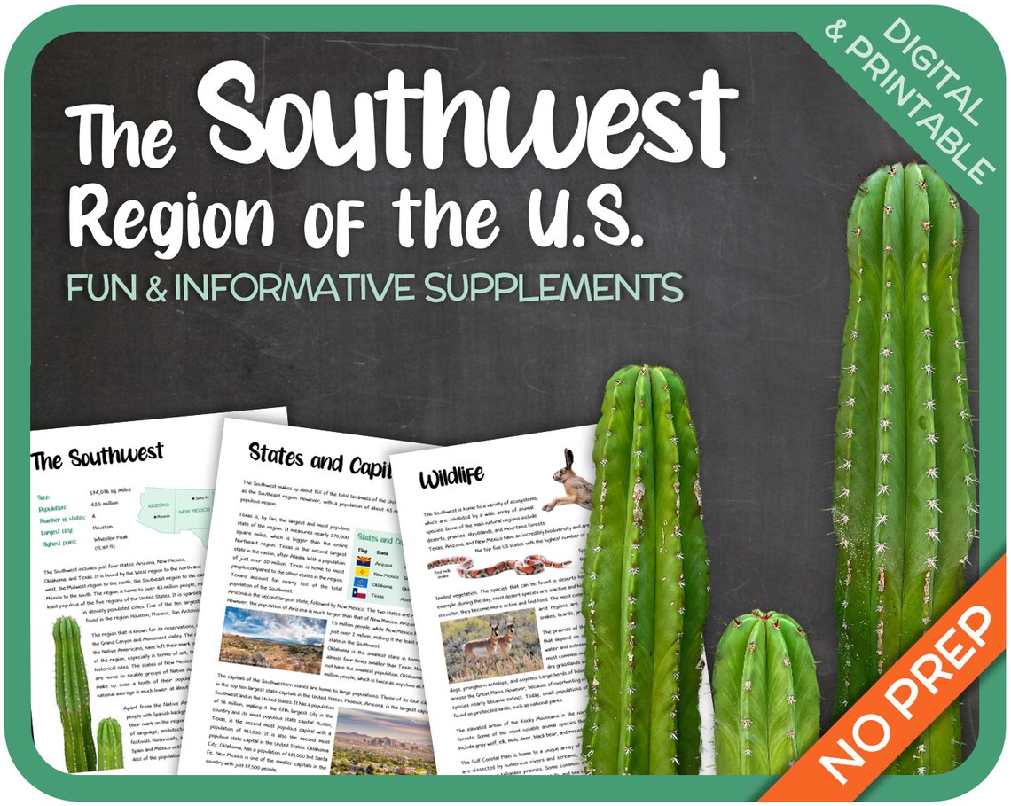 Regions of the United States: the Southwest - Etsy