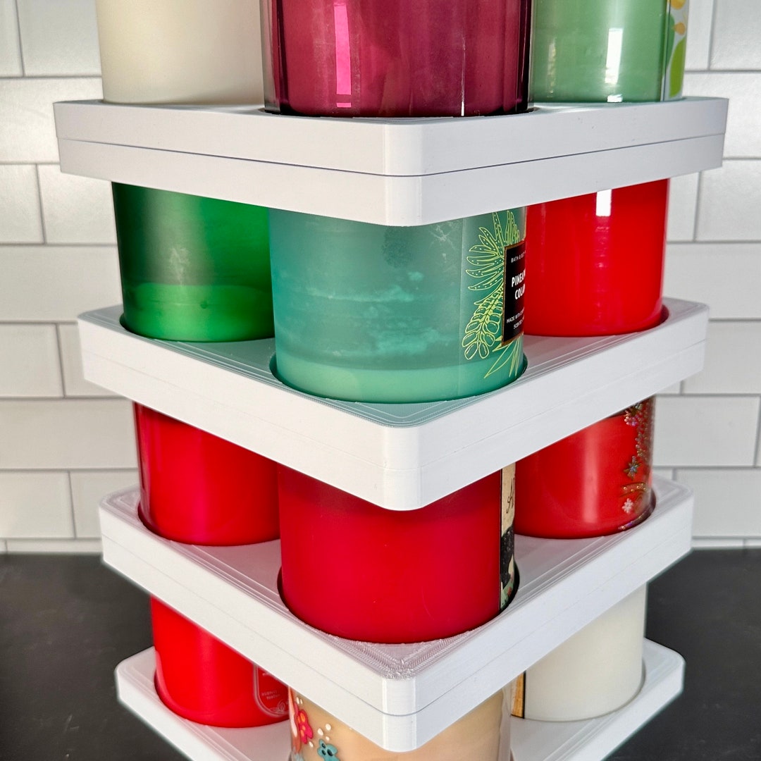 3 Wick Candle Organizer, Bath & Body Works Candle Storage, Scented Jar ...