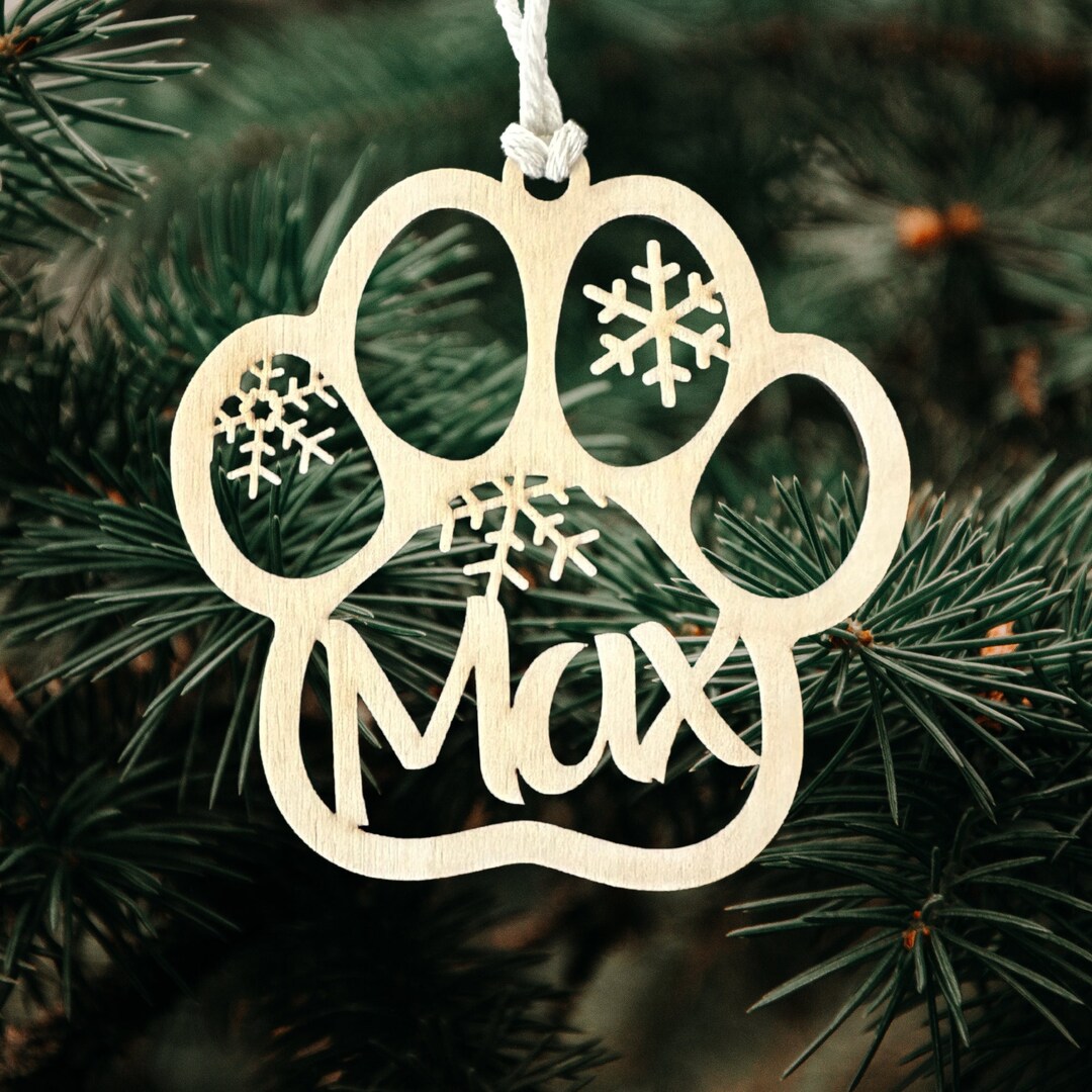 Custom Paw Print Christmas Tree Ornament | Christmas Present ...