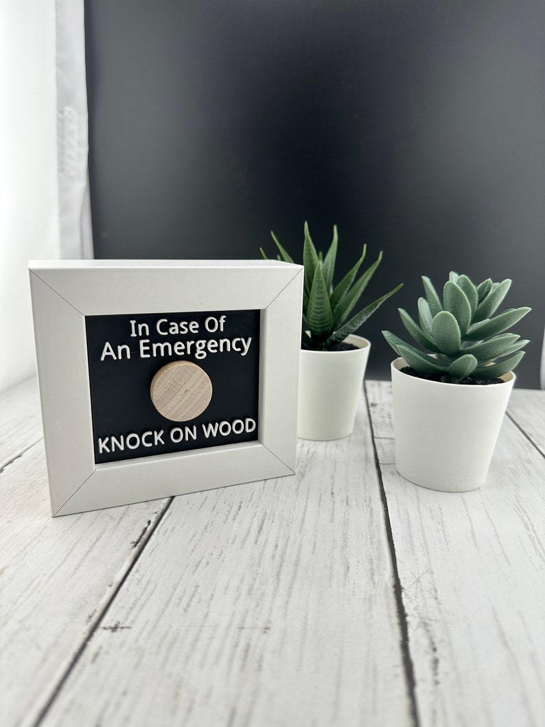 Knock on Wood Desk Sign, Office Decor, Desk Sign, Workplace Humor ...