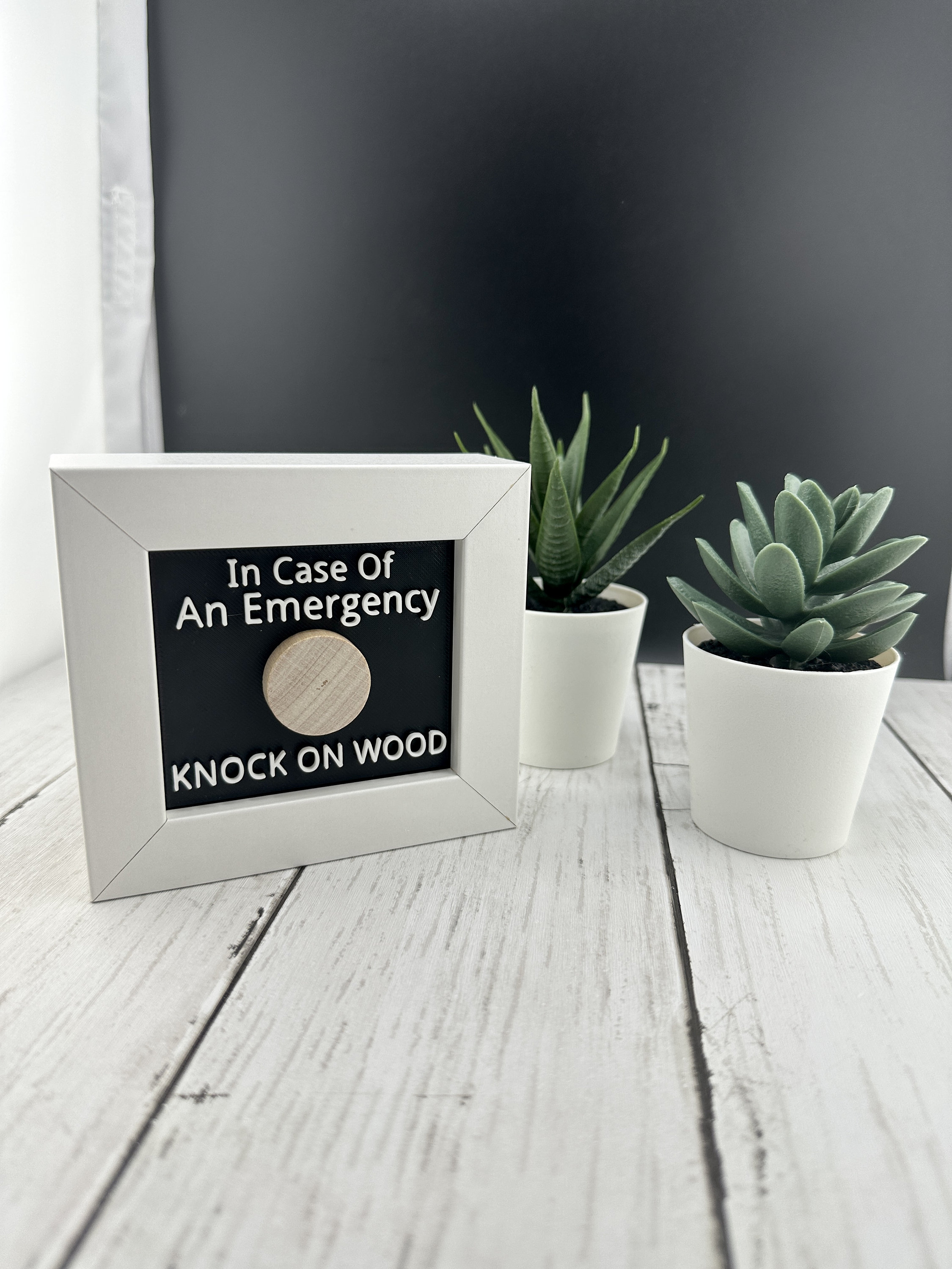 Knock on Wood Desk Sign, Office Decor, Desk Sign, Workplace Humor ...