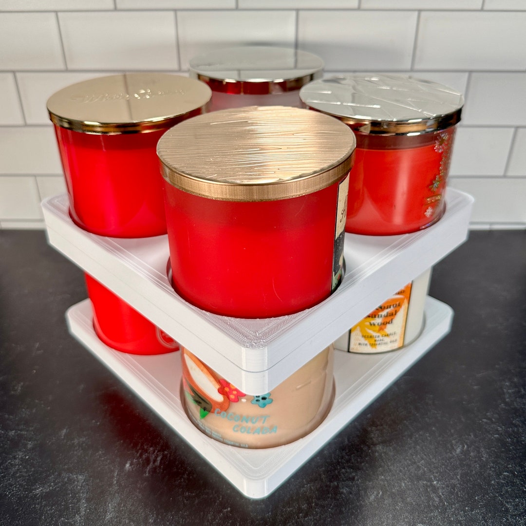 3-wick Candle Organizer, Stackable Candle Holder for Bath & Body Works ...