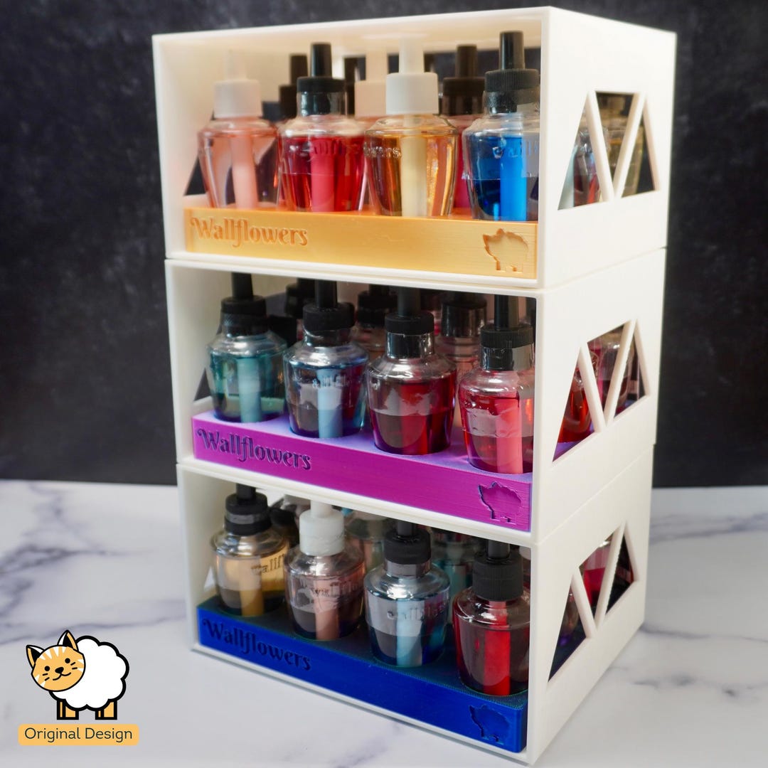 Wallflowers Shelf Stackers for 12 Refills - 3D Printed Organizer, Space ...