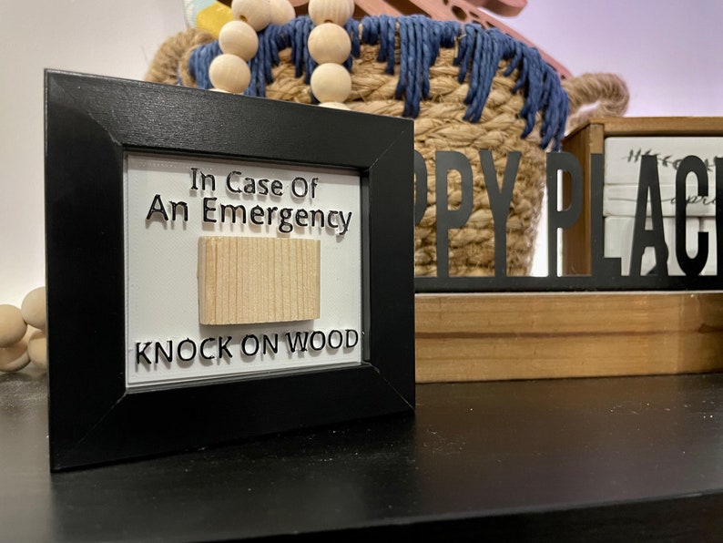Knock on Wood Desk Sign Office Decor Desk Decoration - Etsy