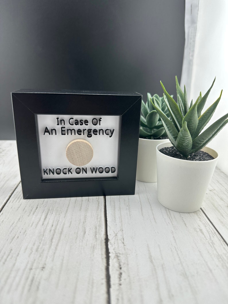 Knock on Wood Desk Sign, Office Decor, Desk Sign, Workplace Humor ...