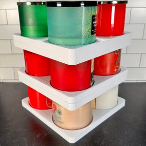 3 Wick Candle Organizer, Bath & Body Works Candle Storage, Scented Jar ...