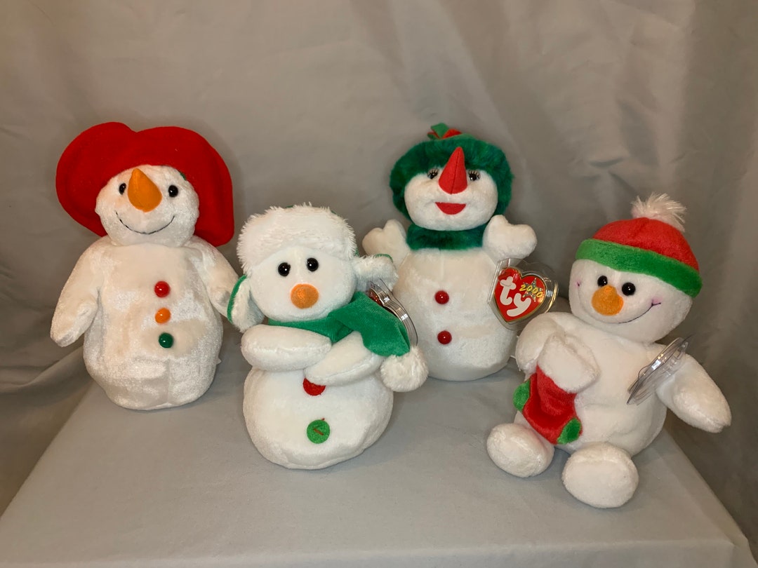 Beanie Babies- Snowgirl, Chillin. Snowman Beanie Babies, Christmas - Etsy