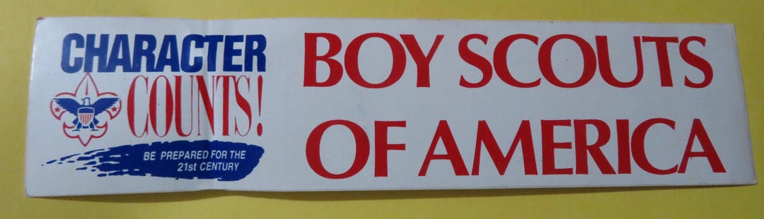 Vintage Decal: BSA Boy Scouts of America Character Counts Bumper ...