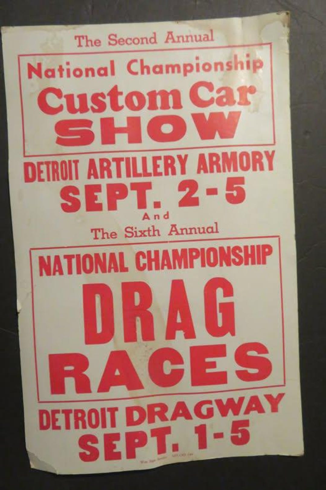 Event Poster Detroit Drag Race 2nd Annual Racee Poster / Detroit ...