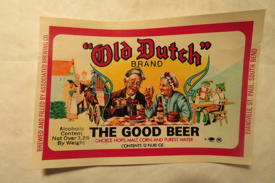 Vintage Beer Bottle Label "old Dutch" - Etsy