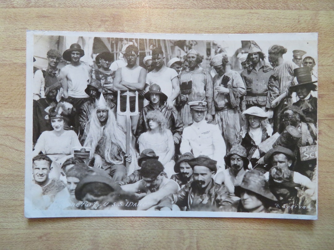 USS IDAHO Battle Ship U.S. Navy Neptune's Party Real Photo Postcards ...