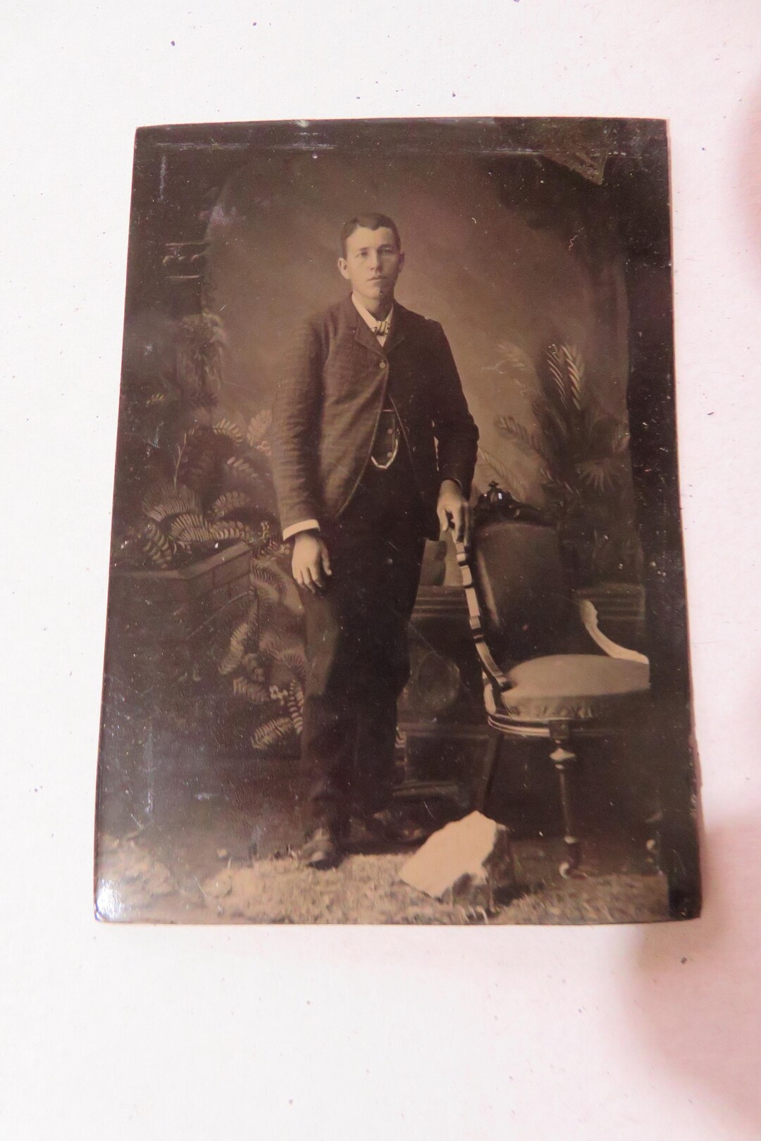 Antique Tin Type Photo 1800s Man Standing - Etsy