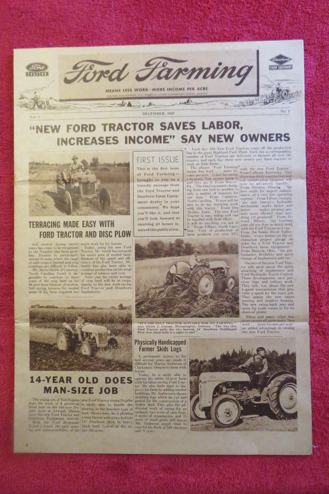 Rare Ford Farming 1947 First Issue Magazine Promotional Newspaper ...