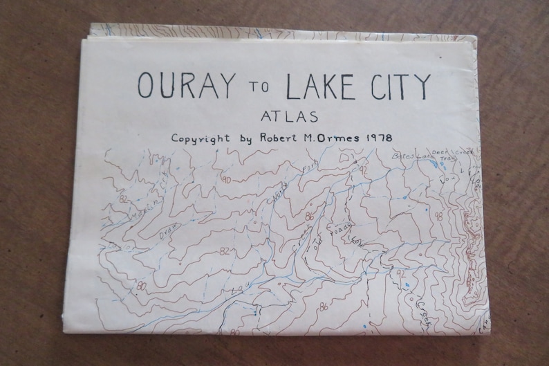Colorado Topographic Map Ouray to Lake City Atlas 1978 USGS ...