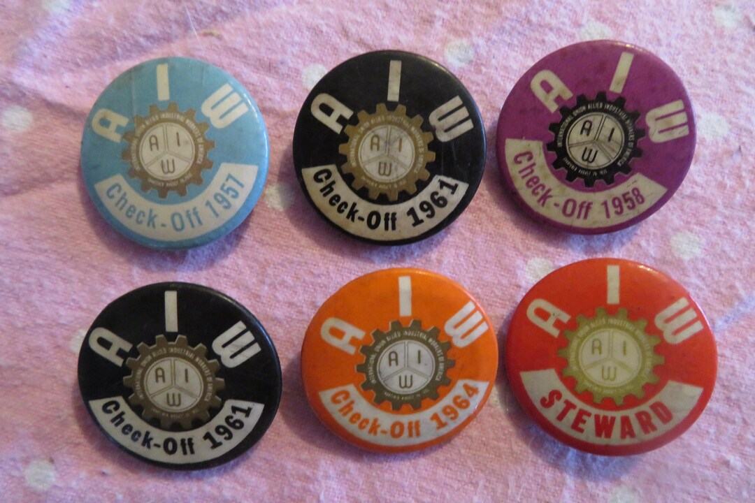 Collection of Vintage Union Pins 1950s-1960s Allied Industrial Union - Etsy