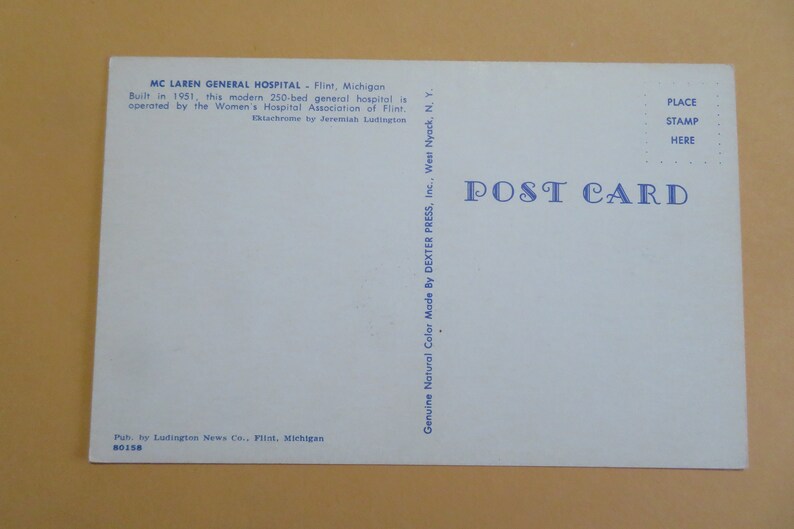 Vintage Postcard Flint Michigan Mclaren General Hospital - Etsy
