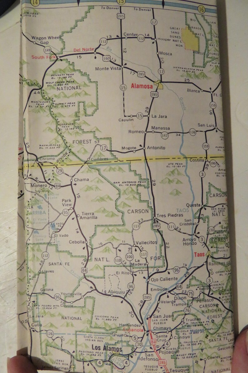 1963 Arizona New Mexico Highway Road Map by AAA American Automobile ...