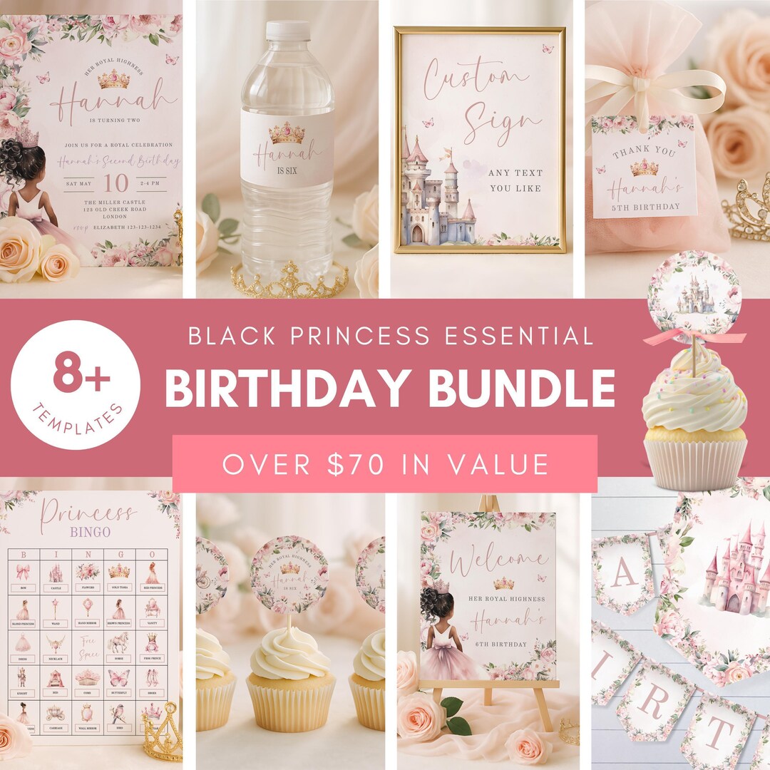 Princess Party Bundle, Princess Birthday Decorations Bundle, Royal ...