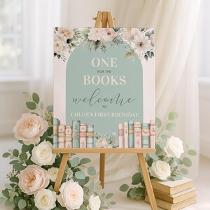 One for the Books First Birthday Sign, First Chapter Welcome Sign, Book ...